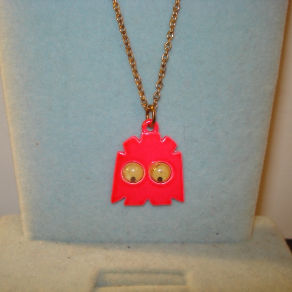 no brand | Jewelry | Vintage Pink Enamel Metal Pacman Ghost Necklace 8s ...